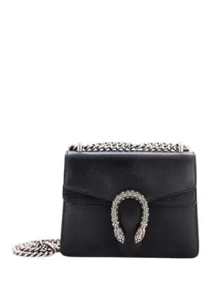 Gucci Dionysus Leather Mini Crossbody Bag - Black