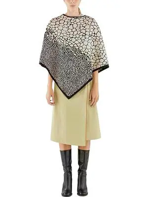 FERRAGAMO Abstract-print Cotton Poncho - Neutrals