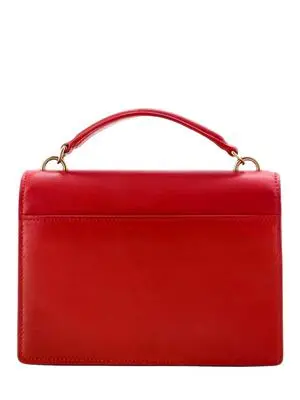 Saint Laurent Sunset Top Handle Chain Wallet Leather Crossbody Bag - Red