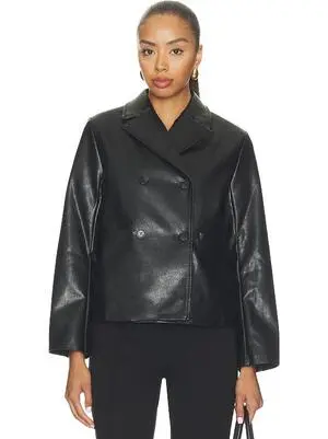 Rag & Bone Finley Faux Leather Coat - Black