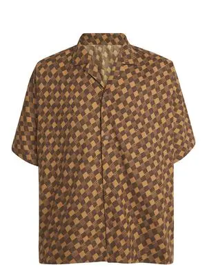 Issey Miyake Printed Short Sleeve Shirt - Brown