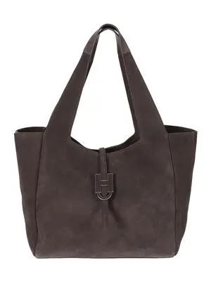 Hogan Suede Shoulder Bag With H Logo - Brown