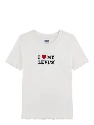LEVI'S Ribbed Heart Print T-shirt - White