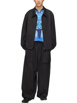Y3 Tailored Zip-up Jacket With Spread Collar And Side Adjusters - Black