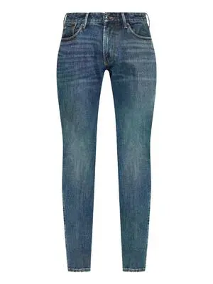 Emporio Armani Faded Slim-fit Jeans - Blue