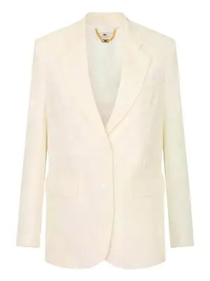 Elisabetta Franchi Jacket In Gabardine Fabric - Neutrals