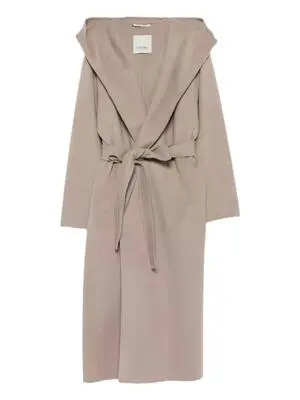 Max Mara Hooded Belted Coat - Neutrals