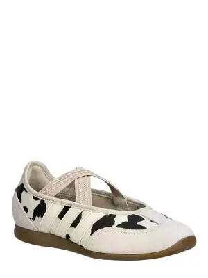 Adidas Barreda Mary-jane Cow-print Elasticated Ballet Flats Neutrals