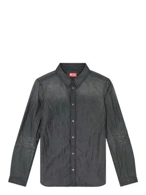 DIESEL® Shirt In Creased Denim - Grey
