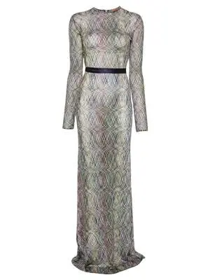 Missoni Zigzag Knit Open-back Maxi Dress - Grey