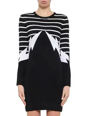 Neil Barrett Knitted Mini Dress - Black