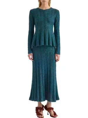 Proenza Schouler Looped Mohair Maxi Skirt - Blue