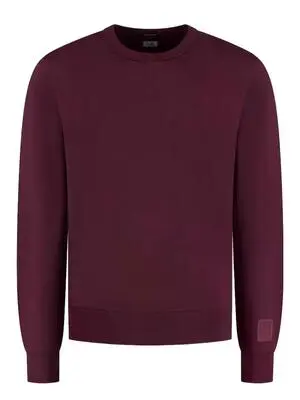 C.P. COMPANY Series Logo-patch Crew Neck Sweater - Red