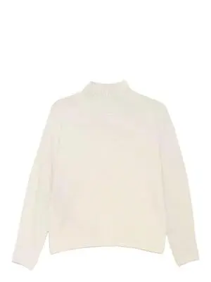 JCSOPHIE Perla Ribbed-knit Mock Neck Sweater - Neutrals