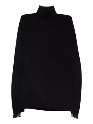 FRENKEN Fringed Roll-neck Knitwear - Black