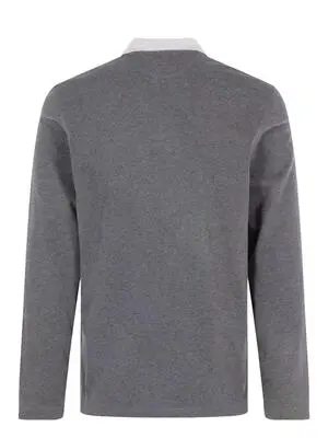 Brunello Cucinelli Logo-embroidered Long-sleeve Polo Shirt - Grey