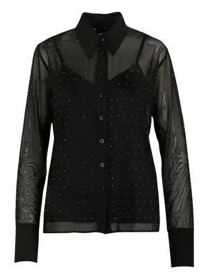 Liu Jo Embellished Tulle Shirt - Black
