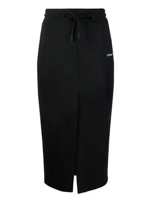 Off-White Drawstring Pencil Skirt - Black
