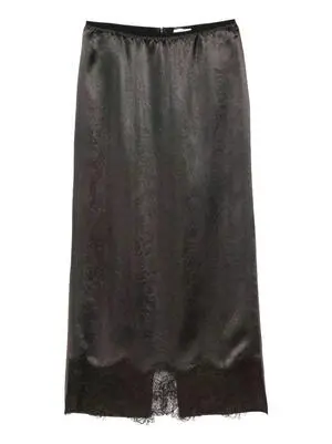 ALYSI Lace-trimmed Crinkled Finish Skirt - Brown