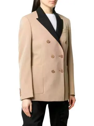 Stella McCartney Double-breasted Jacket With Contrast Peak Lapel - Neutrals