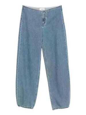 Still Here Drawstring Hem Wide-leg Jeans - Blue