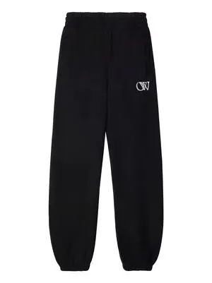 Off-White Logo-flocked Cotton Track Pants - White
