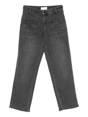 FIVE JEANS Patch-pocket Straight-leg Jeans - Grey
