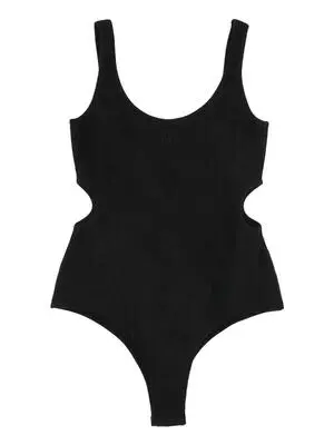 Off-White Cut-out Ribbed Bodysuit - Black
