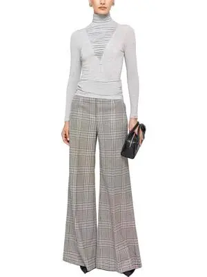 NISSA Lyocell Wool-blend Turtleneck Top - Grey