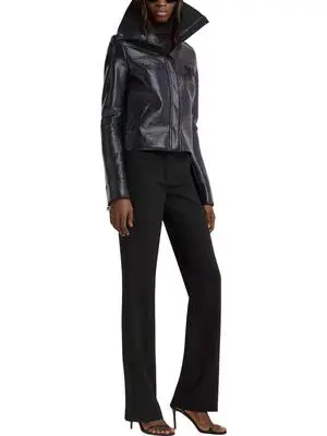 COURREGES High-collar Vinyl Jacket - Blue