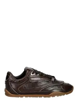 PINKO PINKO Crystal Embellished Leather Sneakers
