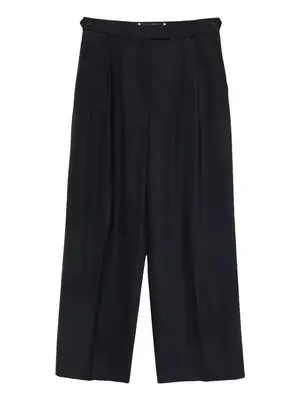 FRENKEN Pleated Wide-leg Trousers - Black