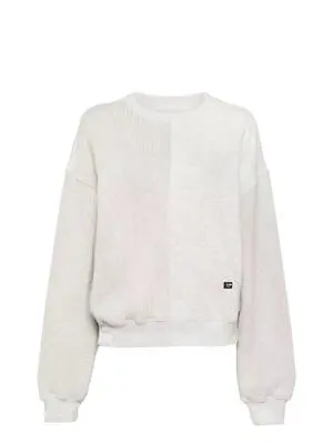 Izzue Patchwork Cotton Jersey Sweatshirt With Logo Detail - Grey