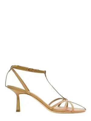 Studio Amelia Caged Leather Heeled Sandals - Neutrals