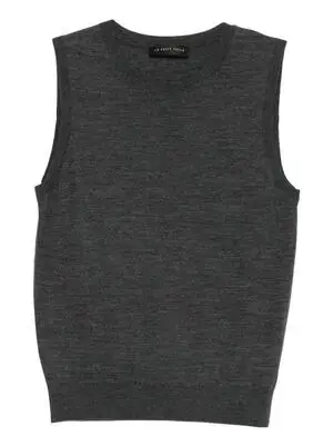 LE PETIT PULLE Crew-neck Vest - Grey
