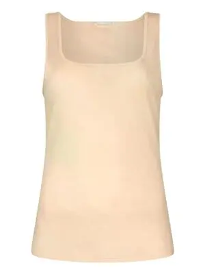 Liu Jo Logo-embroidered Scoop-neck Tank Top Neutrals