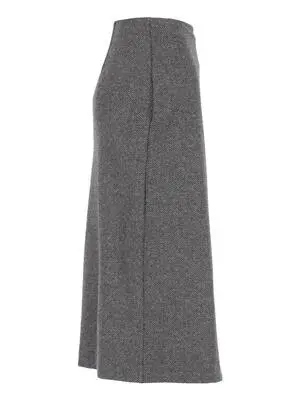 Max Mara Petali Chevron-pattern Midi Skirt - Grey