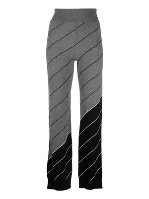 STELLA MCCARTNEY Stella McCartney Diagonal Stripe Wool Flared Trousers