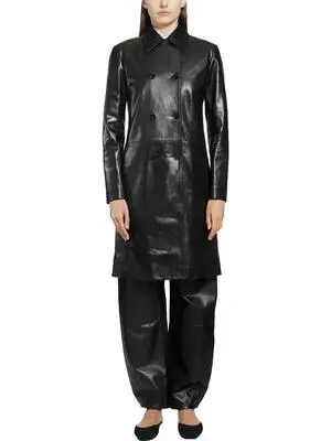 JIL SANDER Jil Sander Double-Breasted Leather Coat