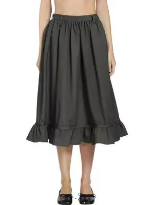 MAISON MARGIELA Gathered Ruffled Midi Skirt - Grey