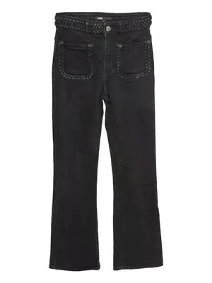 Maje Braided-detail Flared Jeans - Black