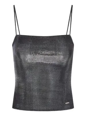 Gucci Metallic Spaghetti Strap Tank Top - Black