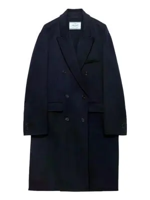 Prada Double-breasted Cashwool Coat - Blue