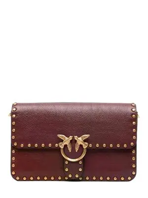 Pinko Small Love Birds Stud Embellished Shoulder Bag - Red