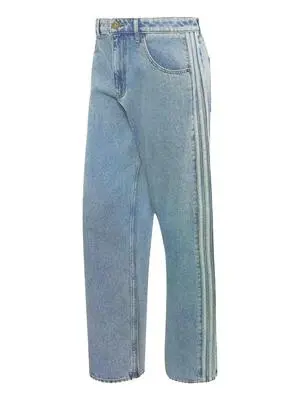 Adidas Cotton Jeans With Side Stripe Detail - Blue
