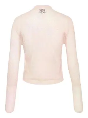 GANNI Pointelle-knit Cardigan - Pink