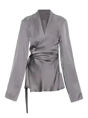 Rick Owens Laura Ls Wrap Top - Grey