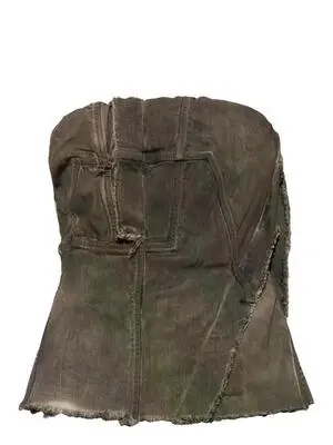 Rick Owens Strapless Paneled Top - Grey
