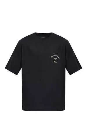 Emporio Armani Embroidered-logo T-shirt - Black
