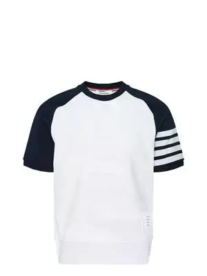 Thom Browne Short Sleeve Saddle Sweatshirt - White